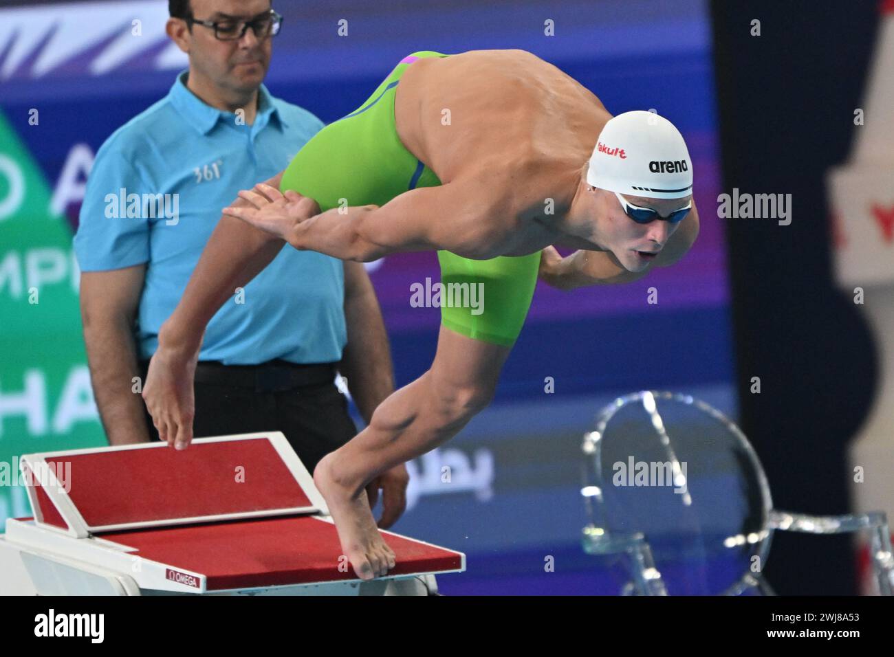 Doha, Qat. 13th Feb, 2024. Matt Sates from RSA during World Aquatics ...