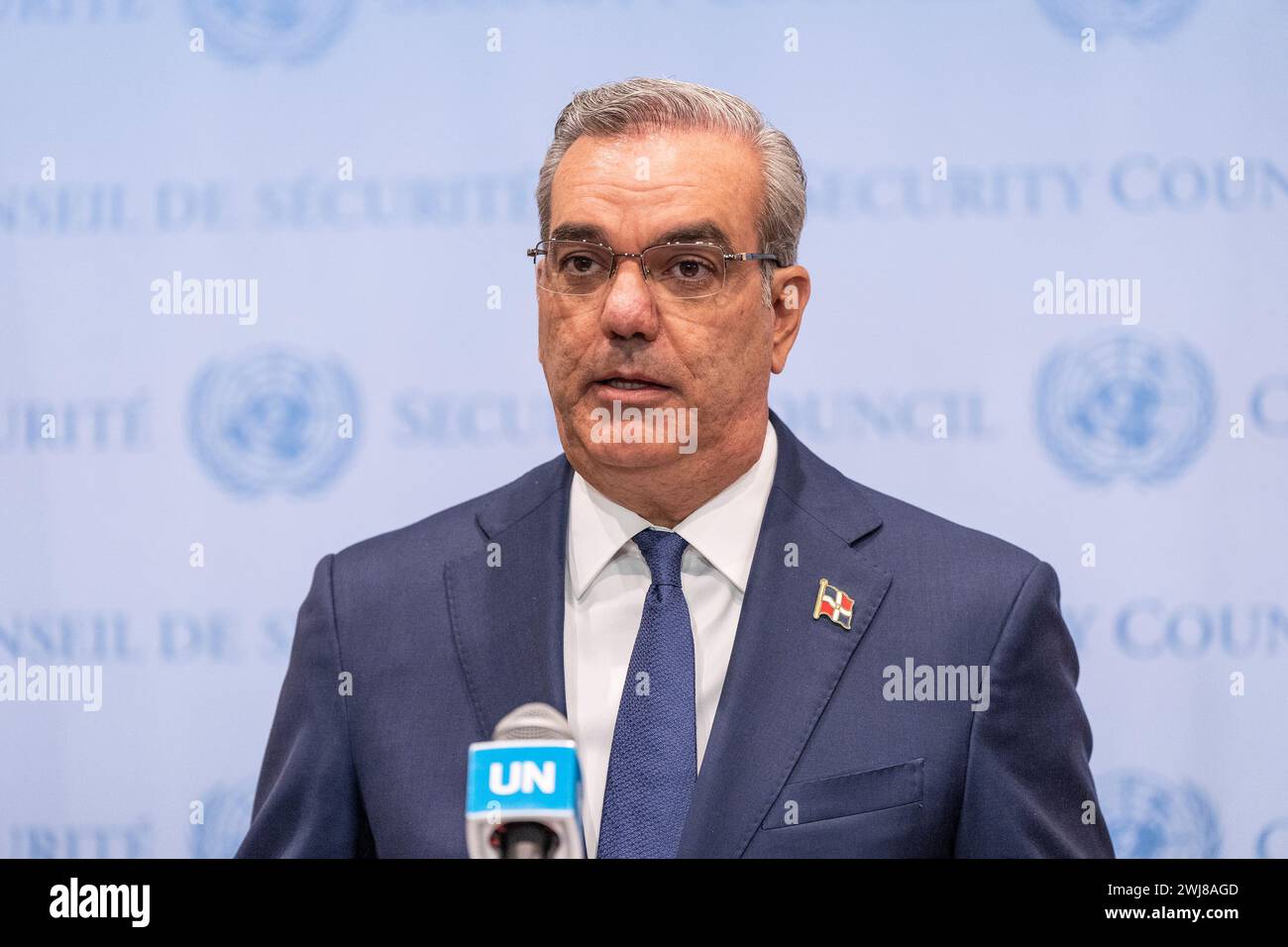 New York, USA. 13th Feb, 2024. Luis Rodolfo Abinader Corona, President ...