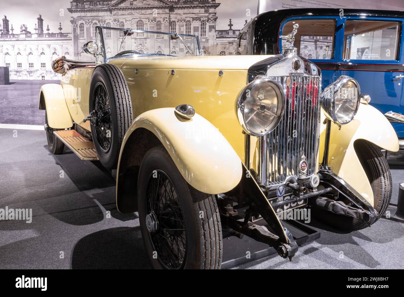 Sparkford.Somerset.United Kingdom.January 7th 2024.A 1929 Lanchester ...