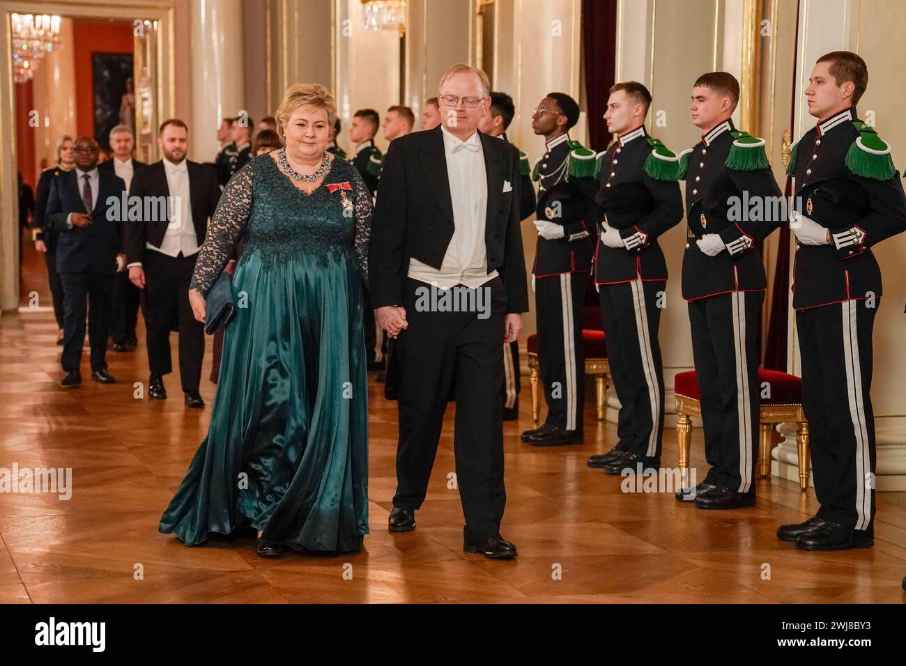 Oslo 20240213.Conservative Party leader Erna Solberg and her husband ...