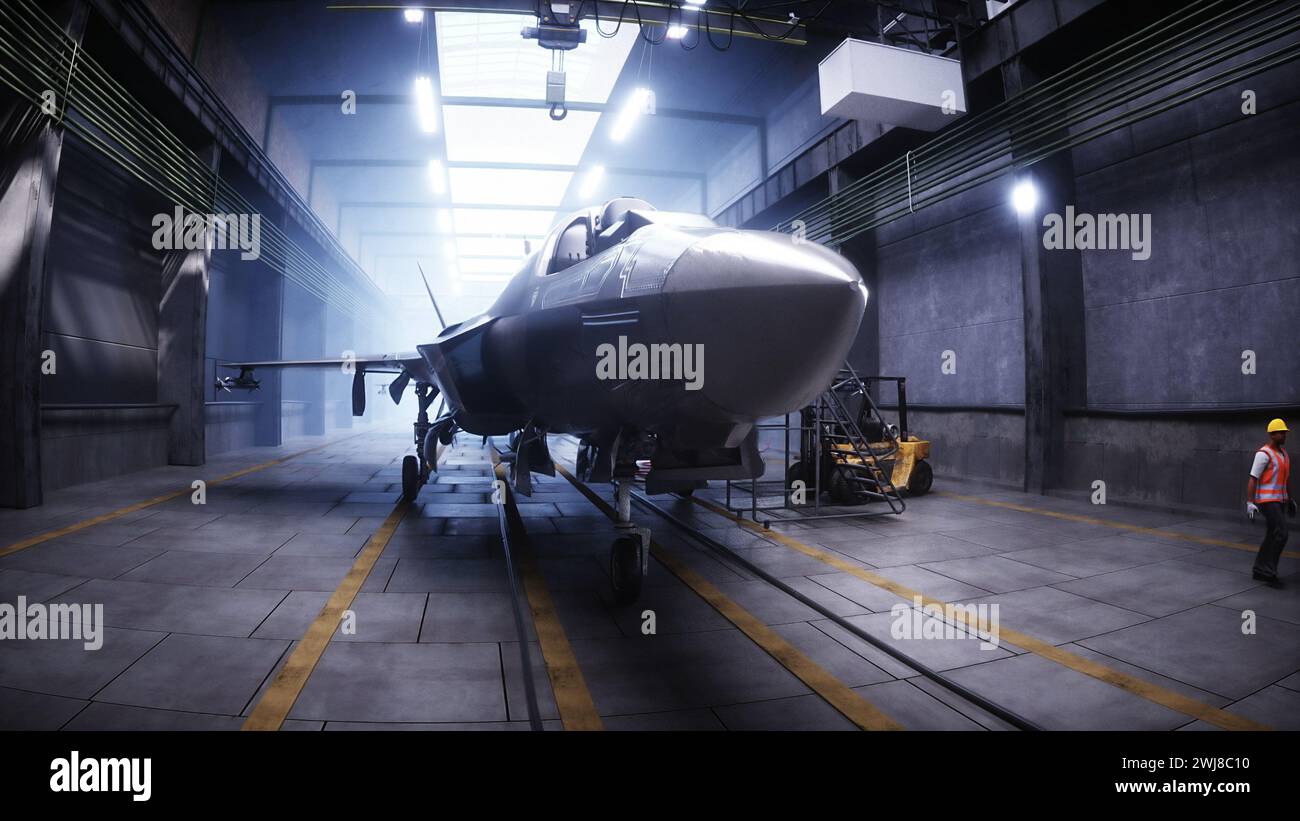 Production of military fighter jet f 35 at the factory. Military ...