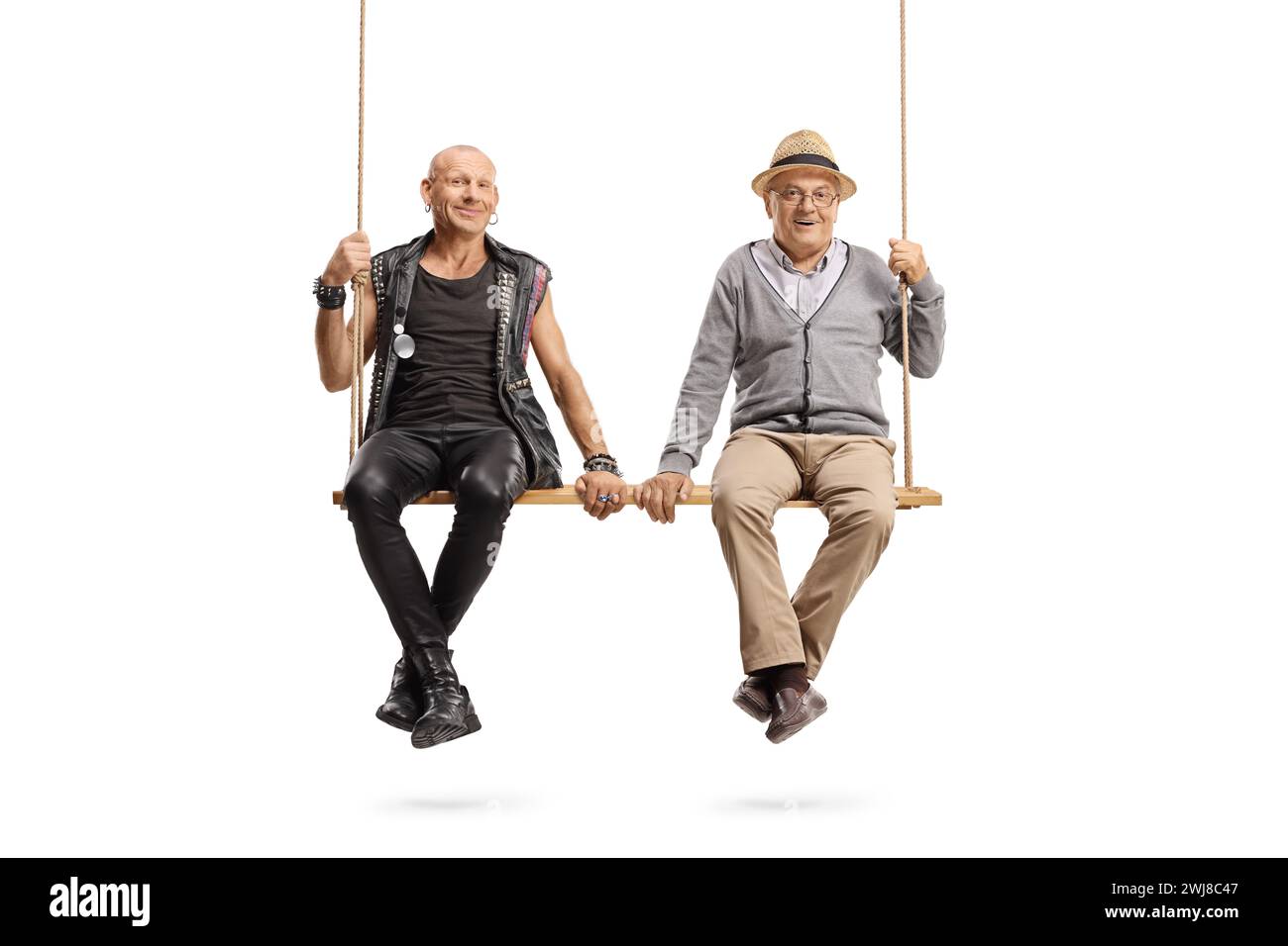 Father son swinging Cut Out Stock Images & Pictures - Alamy