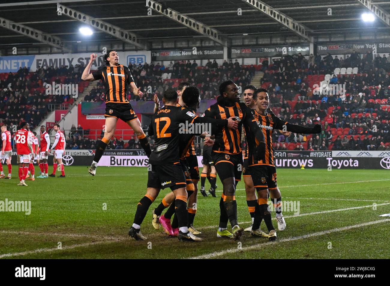 Noah Ohio of Hull City celebrates his goal to make it 1-0 during the ...