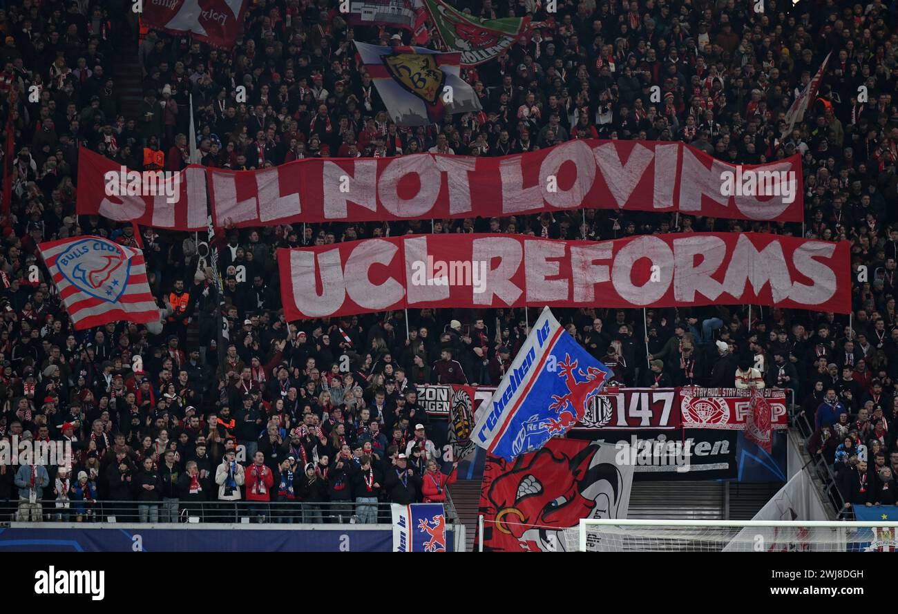 13 February 2024, Saxony, Leipzig: Soccer, Champions League, RB Leipzig ...