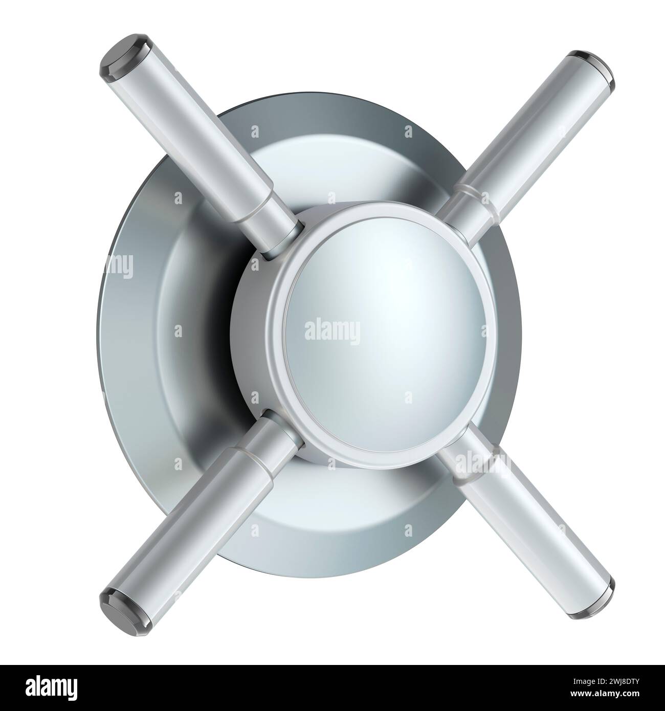 Steel metal handle safe, 3D rendering isolated on white background ...