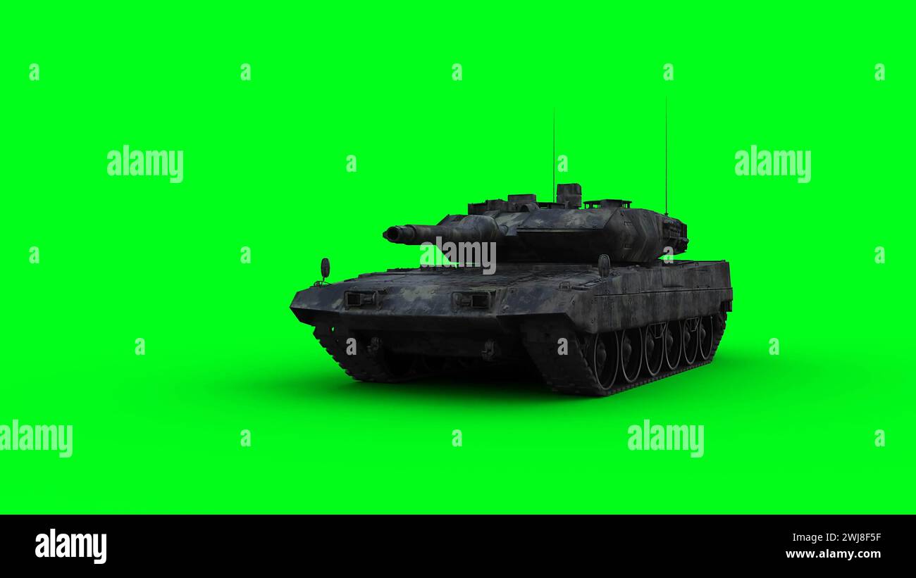 German battle tank. War. Green screen. 3d rendering Stock Photo - Alamy