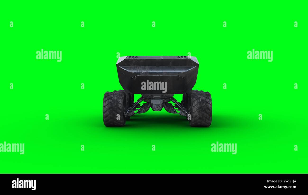 Futuristic mars rover, explorer. Green screen isolate. 3d rendering ...