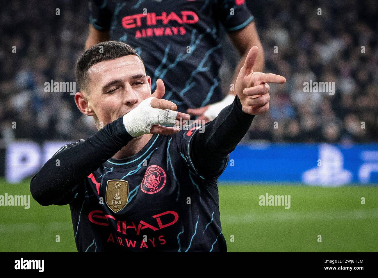 Manchester City's Phil Foden celebrates after scoring to make it 1-3 in ...