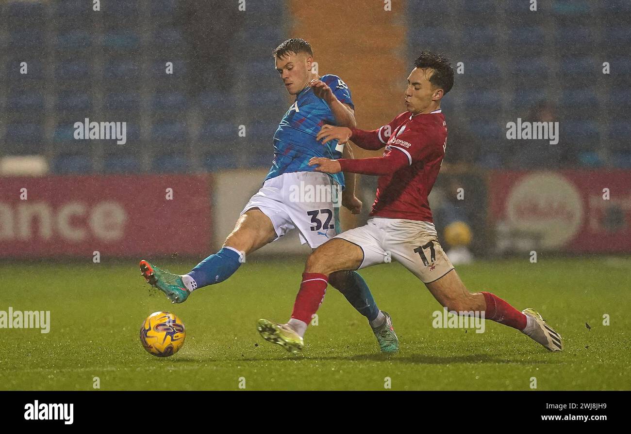 Stockport County's Lewis Cass and Crewe Alexandra's Matus Holicek ...