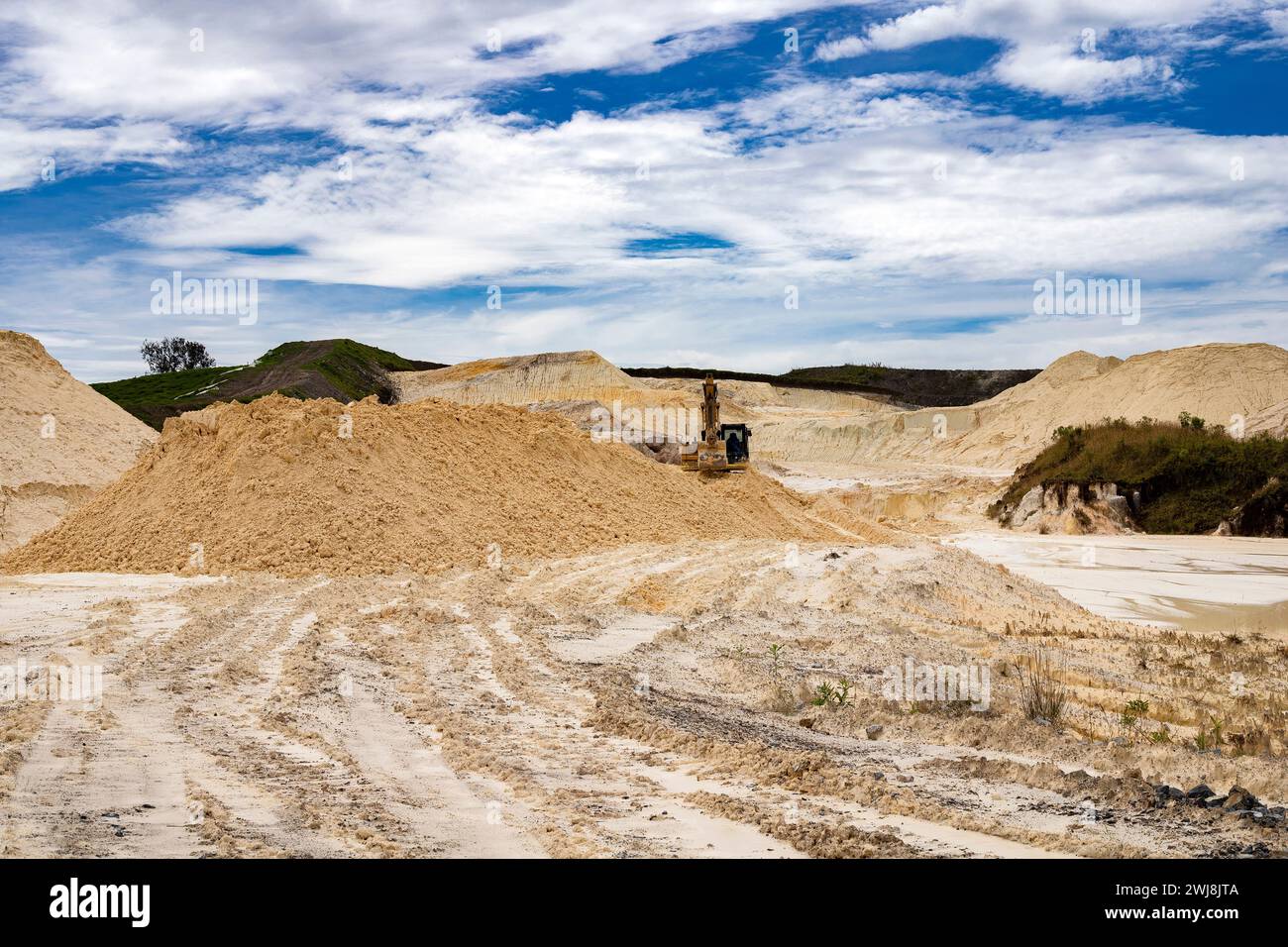 Open foundation kaolin mine - Extraction of white mud and clay Stock ...