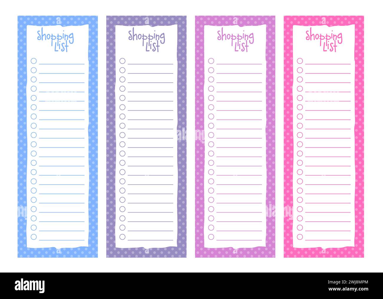 Shopping list template, printable format A4 Stock Vector Image & Art ...