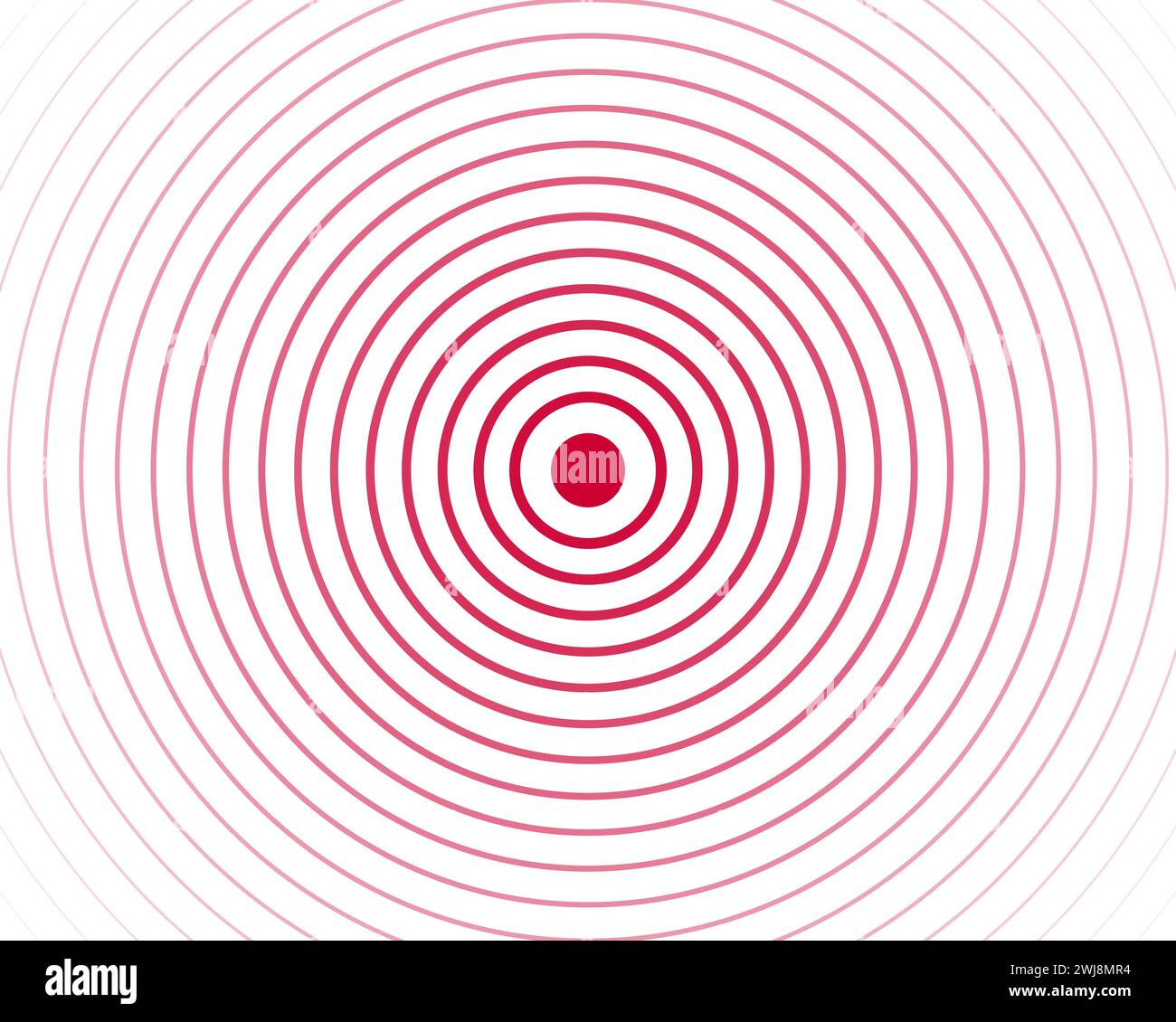 Red concentric circles background. Pain, touch screen, ripples ...