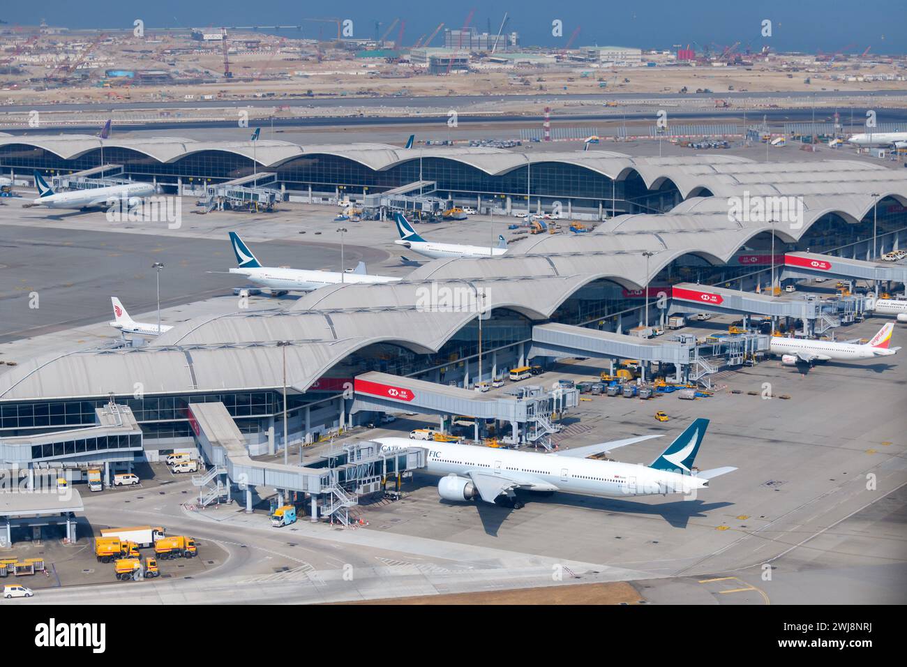 Hong Kong International Airport aerial view. Airport Chek Lap Kok ...