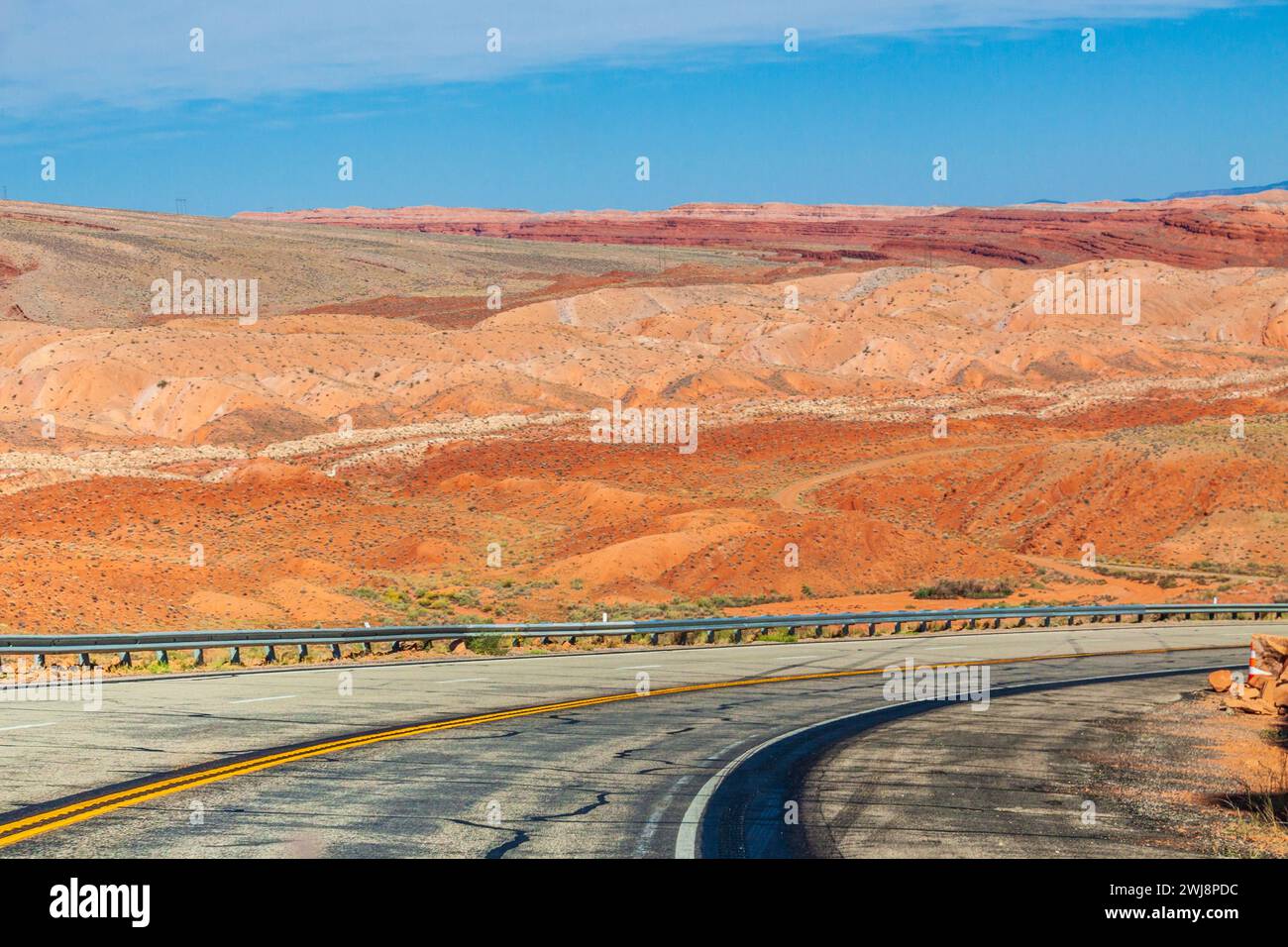Scenic drive through colorful sandstone rock formations along US 163 in ...