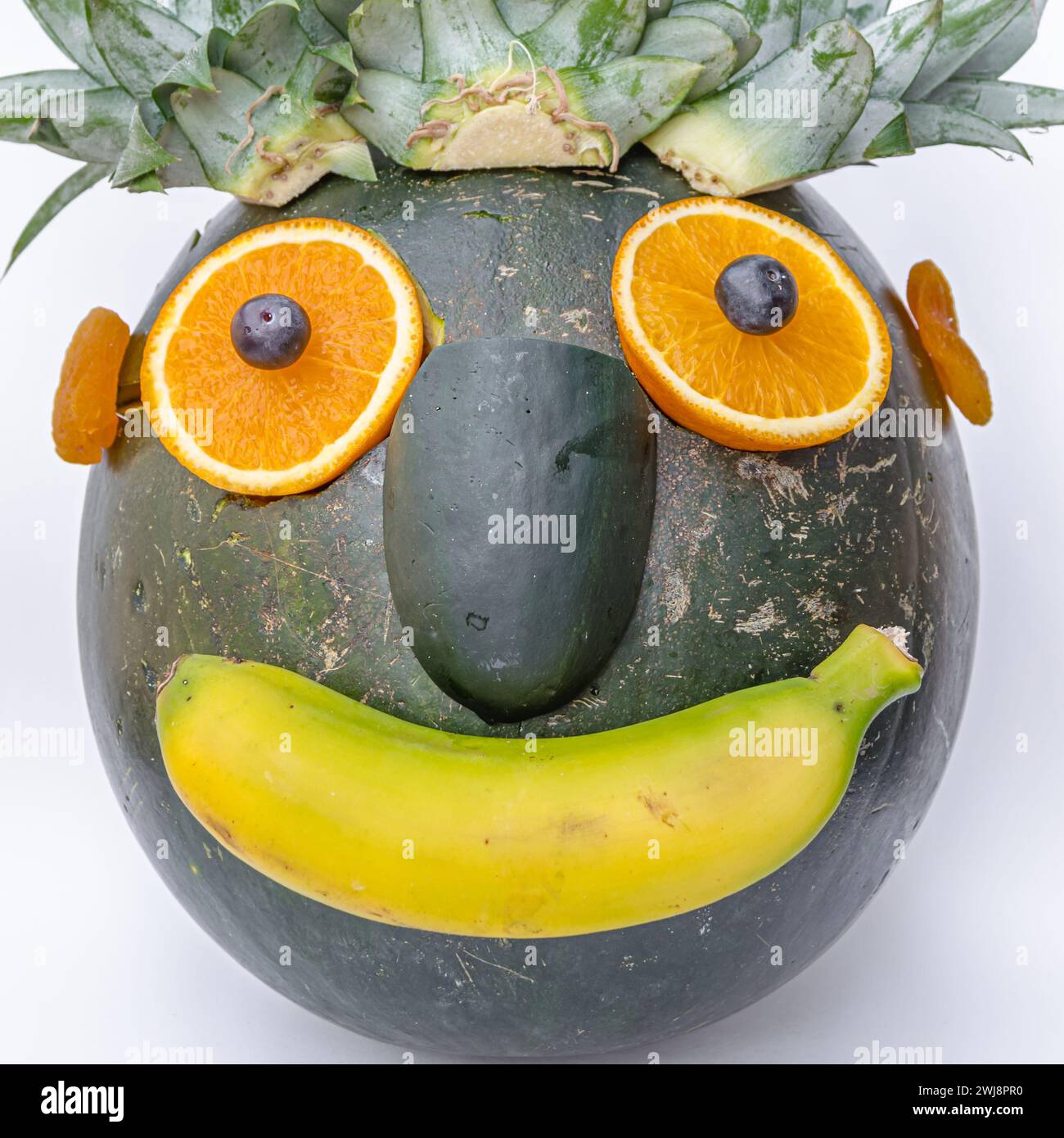 Funny face made of fruits Stock Photo - Alamy