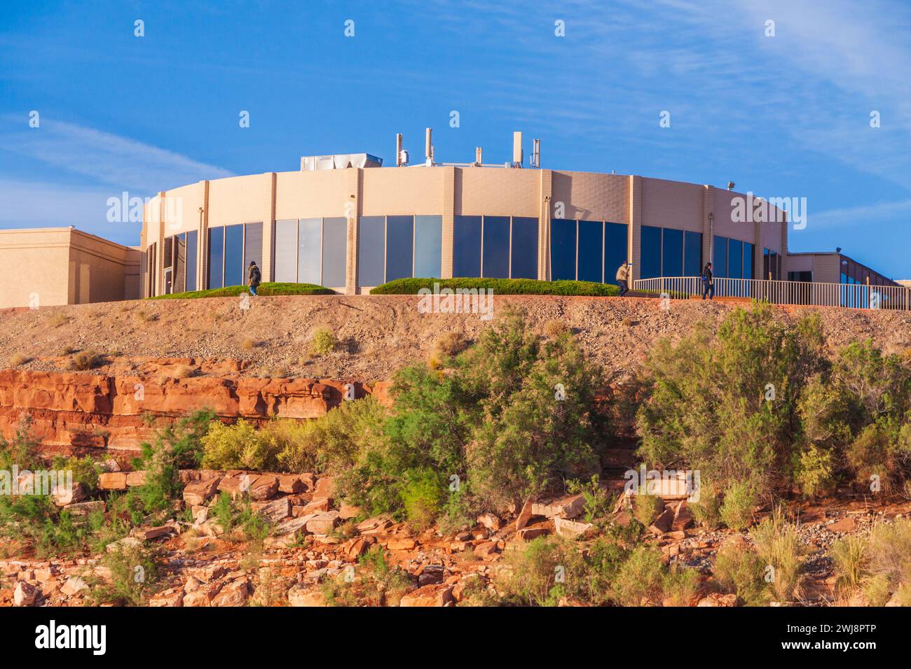 Soft, early morning light on Wahweap Marina on Lake Powell in the Glen ...