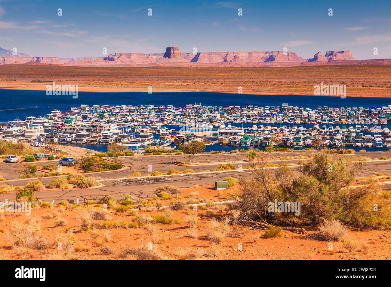 Wahweap Marina and resort on Lake Powell in the Glen Canyon National ...
