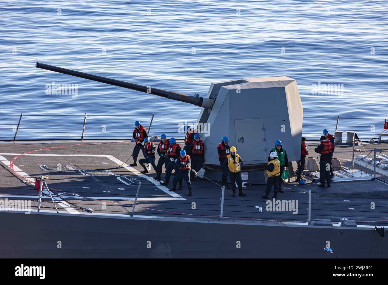 240212-N-LM220-1038 PACIFIC OCEAN (Feb. 12, 2024) Sailors, assigned to ...
