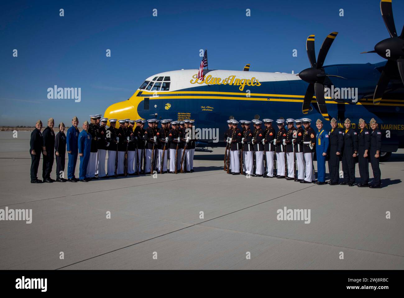 Marines of the Silent Drill Platoon, Marine Barracks Washington, pose ...