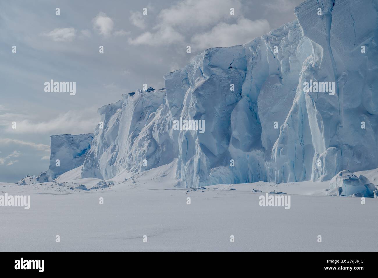 The Ross Ice Shelf is seen from the fast ice adjacent to the Bay of ...