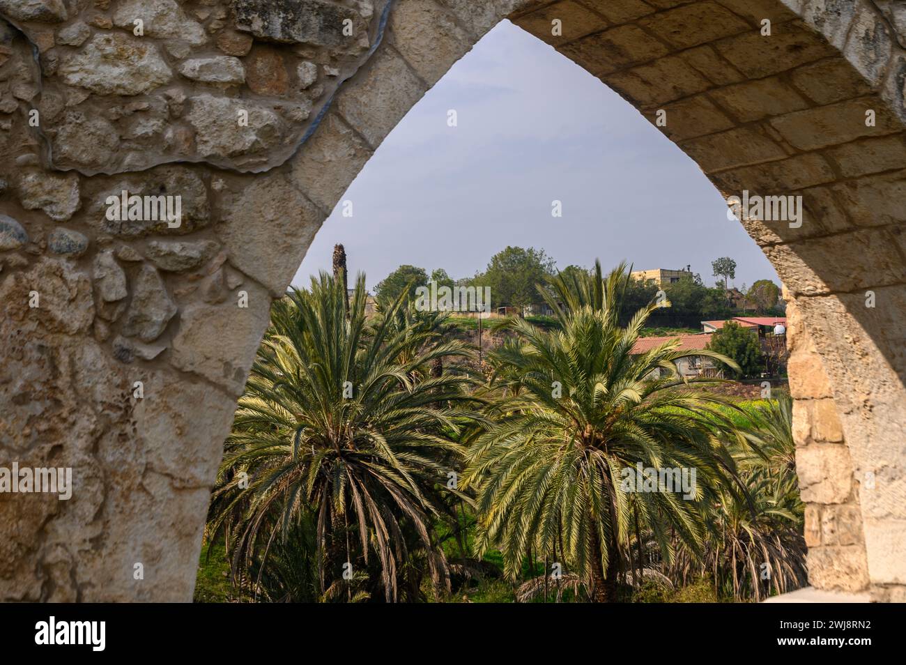 view of the date grove from the window of the old castle 2 Stock Photo ...