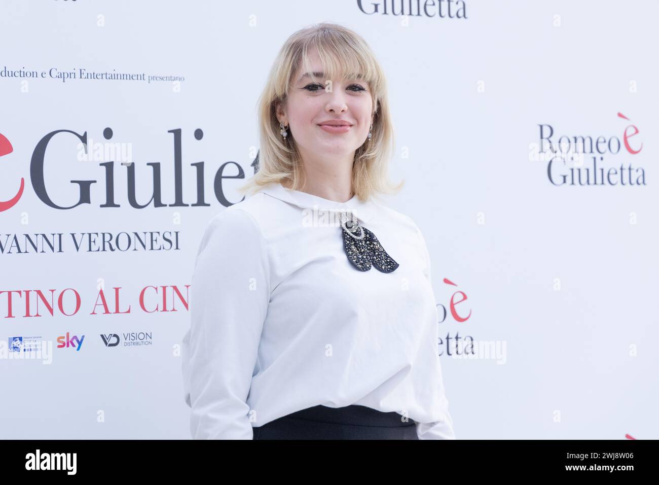 Rome, Italy. 13th Feb, 2024. Italian singer Alessandra Tumolillo attend ...