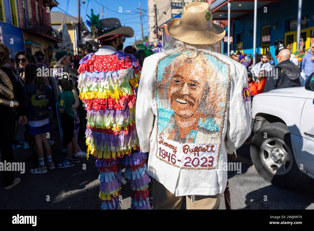 Paradegoers are seen during the Krewe of Red Beans Mardi Gras Parade in ...