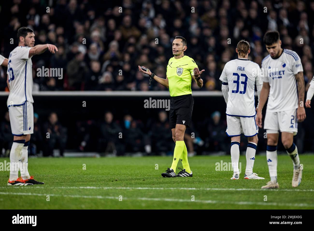 Copenhagen, Denmark. 13th Feb, 2024. Referee Jose Sanchez seen during ...