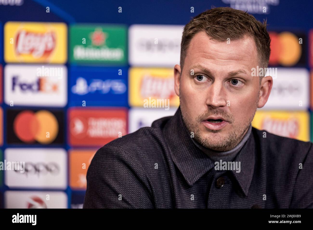 Copenhagen, Denmark. 13th Feb, 2024. Head coach Jacob Neestrup of FC ...