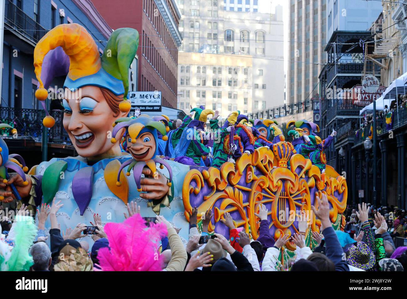 New Orleans, United States. 14th Feb, 2024. The Rex parade winds it's ...