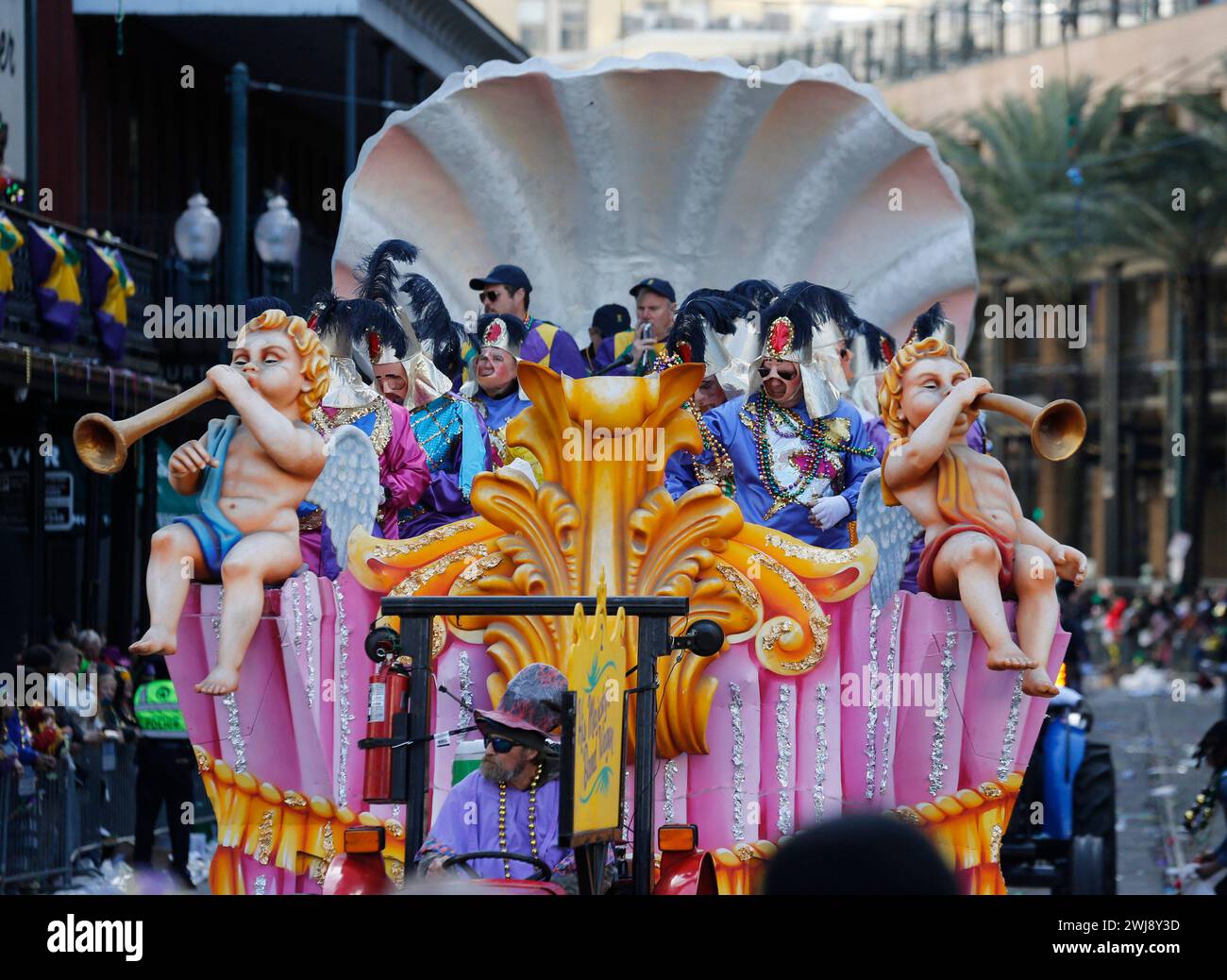 New Orleans, United States. 14th Feb, 2024. The Rex parade winds it's ...