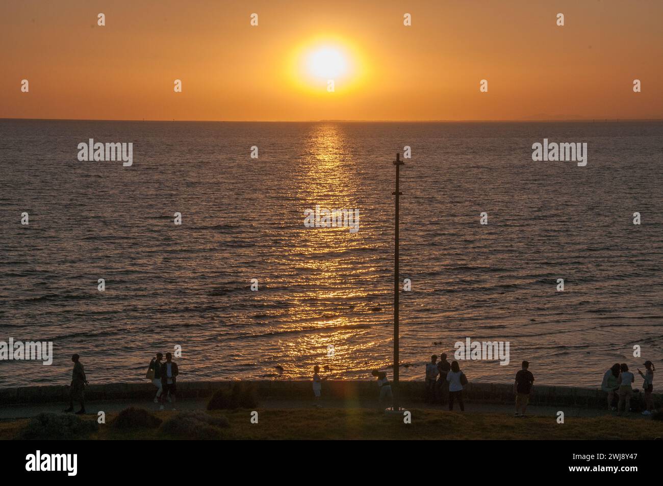 Sunset over Port Phillip Bay, Melbourne, Australia, seen from Point ...