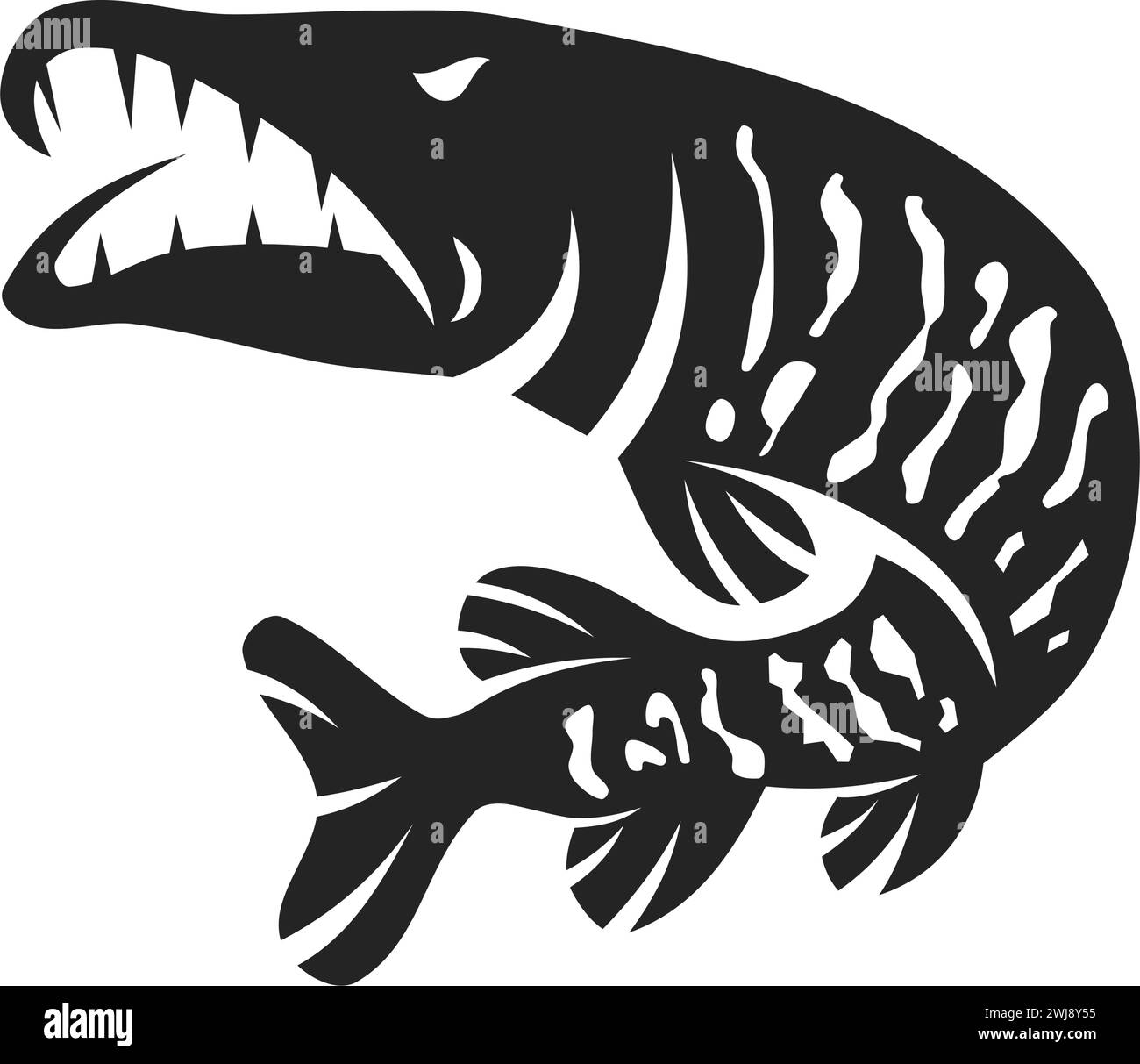 Muskellunge Fish Logo template Isolated. Brand Identity. Icon Abstract ...