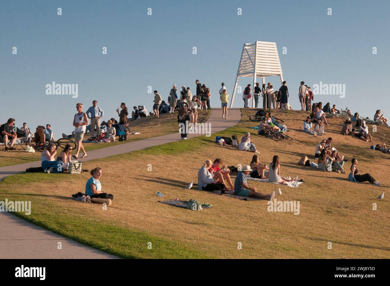 Crowd gathered on a summer evening (Lunar New Year's Eve) at Point ...