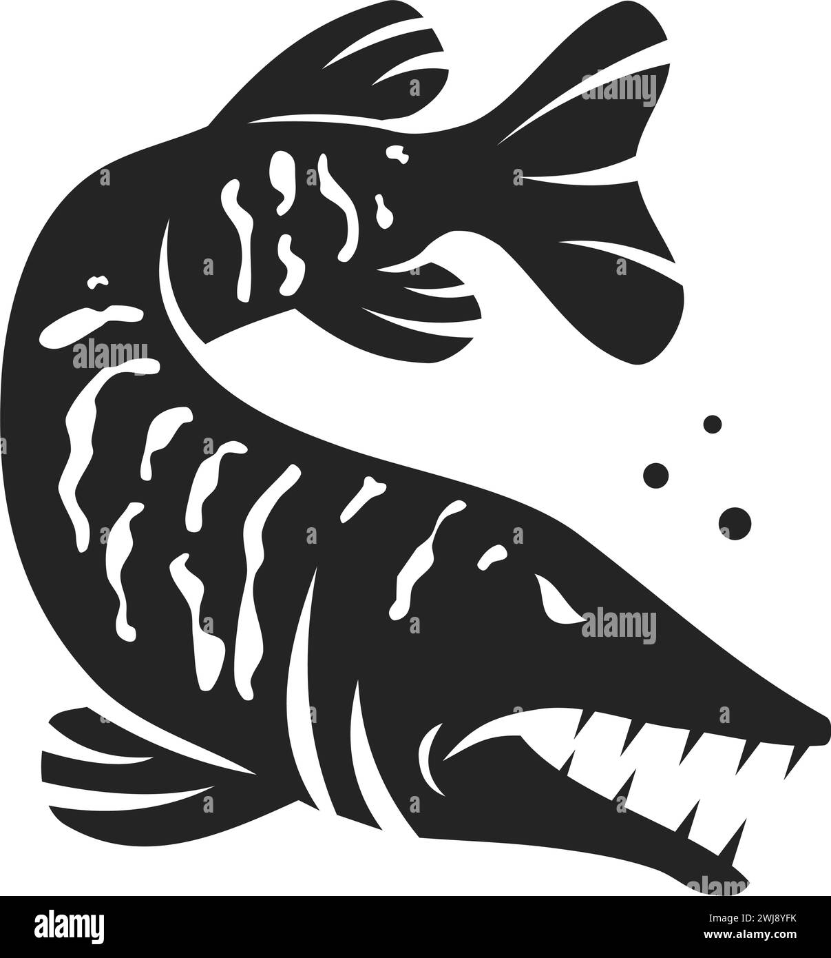 Muskellunge Fish Logo template Isolated. Brand Identity. Icon Abstract ...