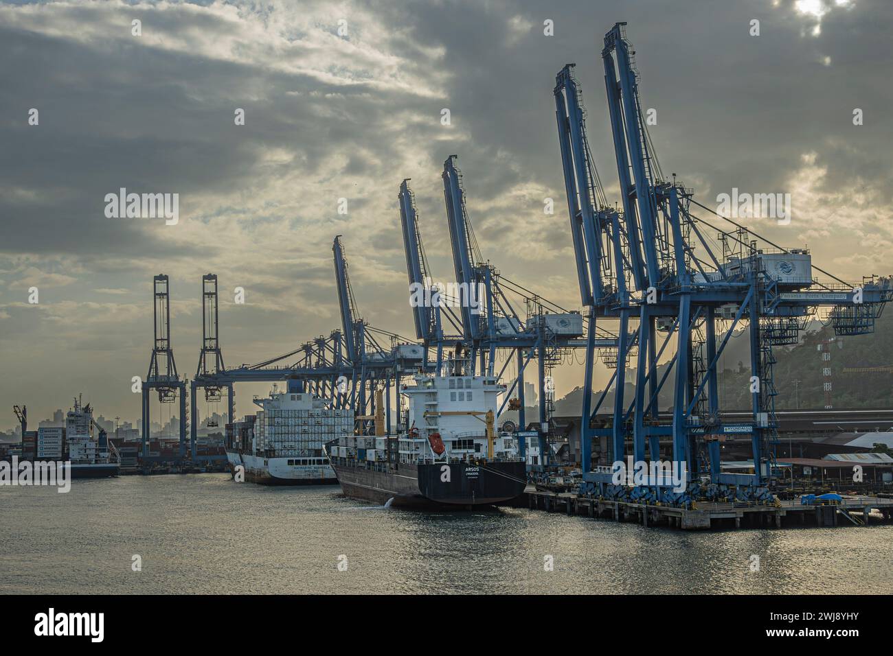 Panama Canal, Panama - July 24, 2023: The Safmarine Benguela and the ...
