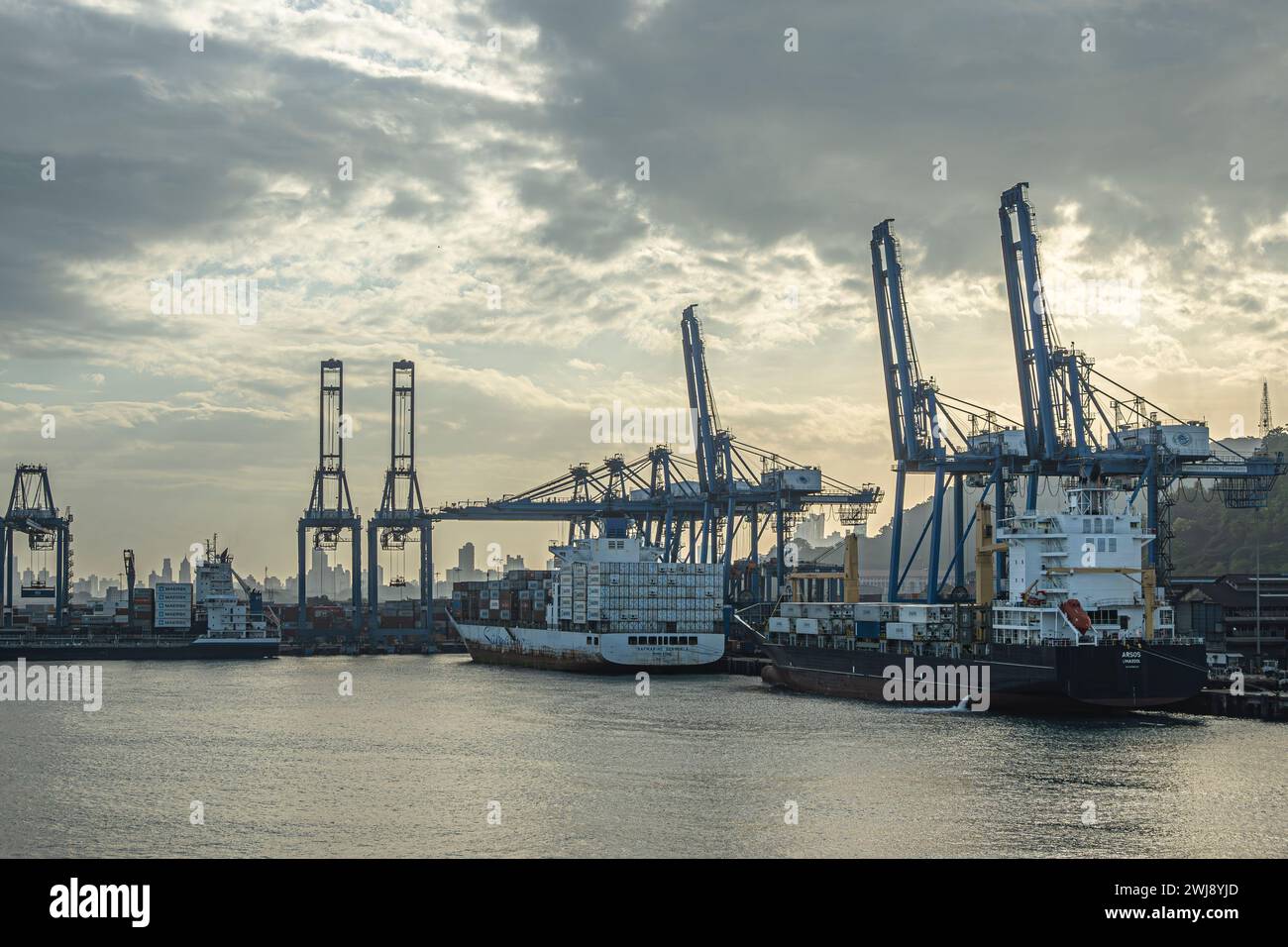 Panama Canal, Panama - July 24, 2023: The Safmarine Benguela and the ...