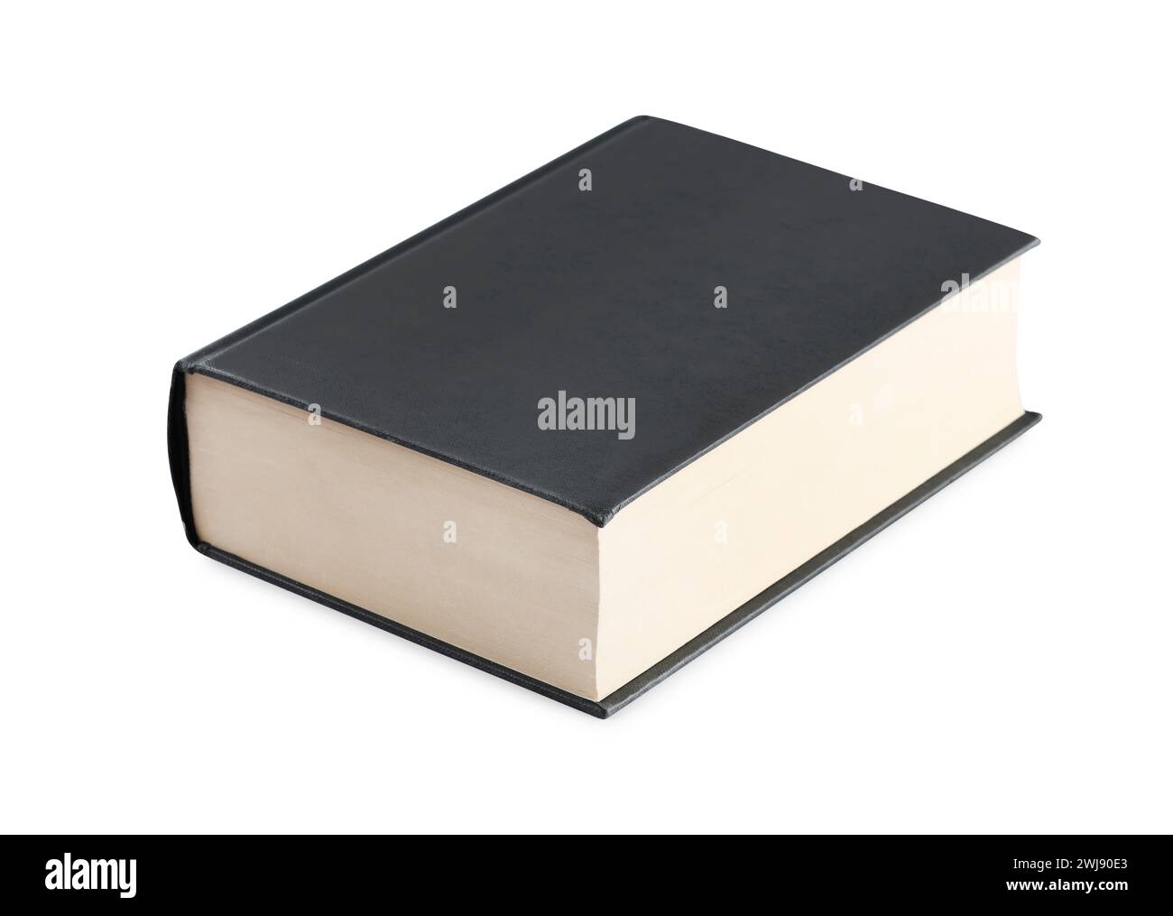 One closed black hardcover book isolated on white Stock Photo - Alamy