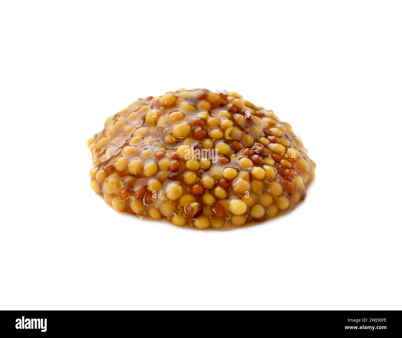Fresh whole grain mustard isolated on white Stock Photo - Alamy