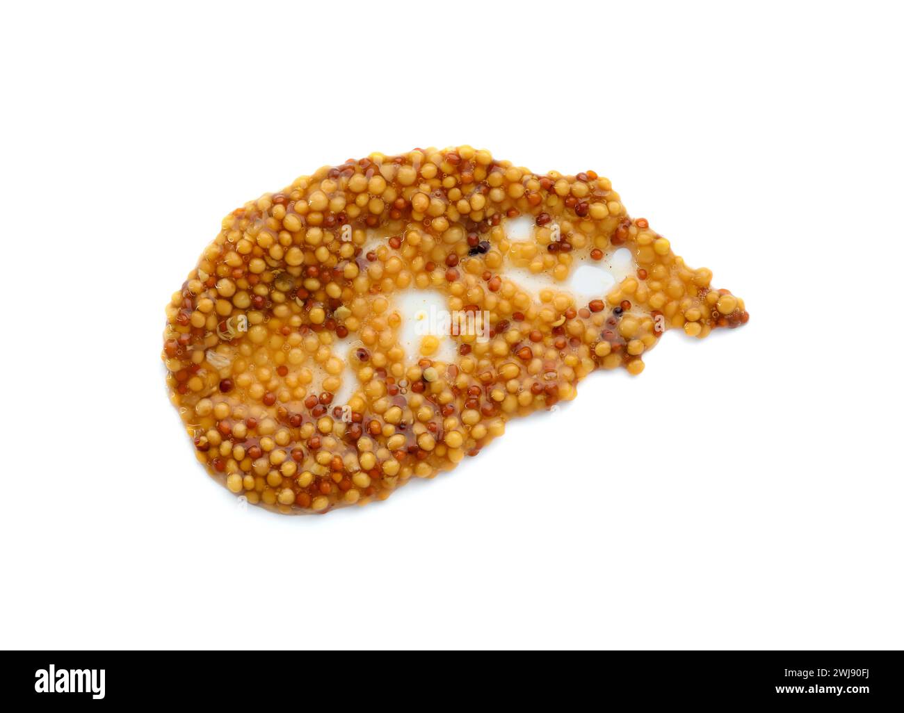 Fresh whole grain mustard isolated on white, top view Stock Photo - Alamy