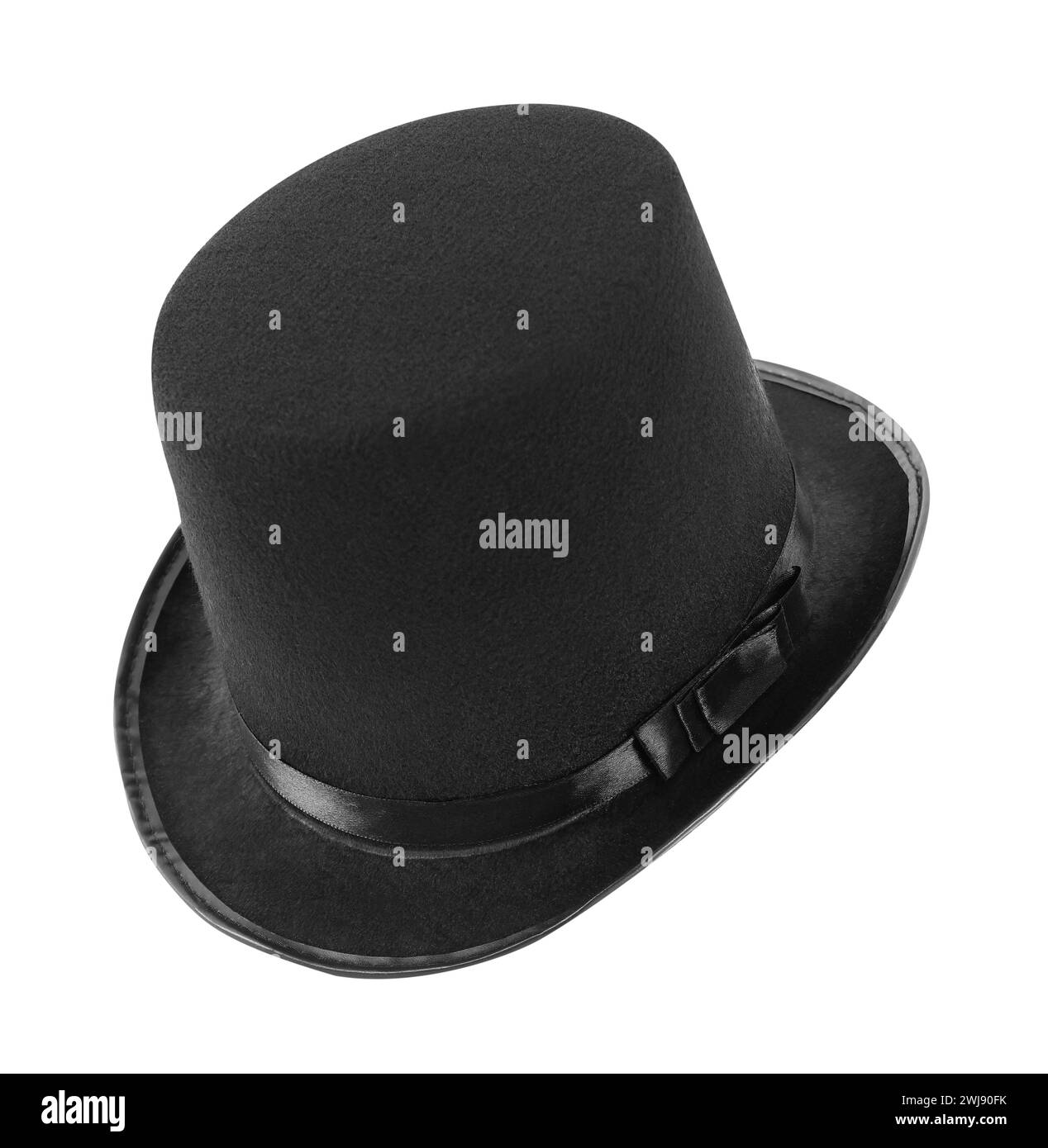 Black magician top hat isolated on white Stock Photo - Alamy