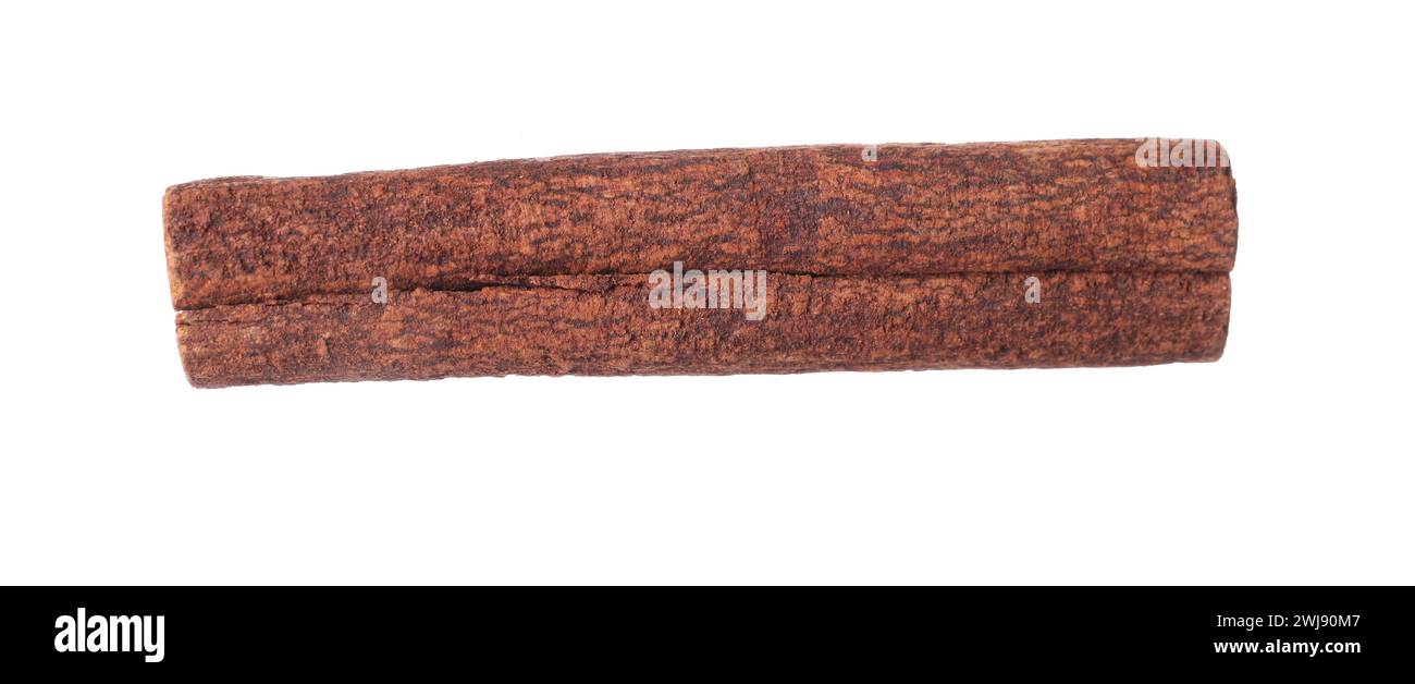 One aromatic cinnamon stick isolated on white Stock Photo - Alamy