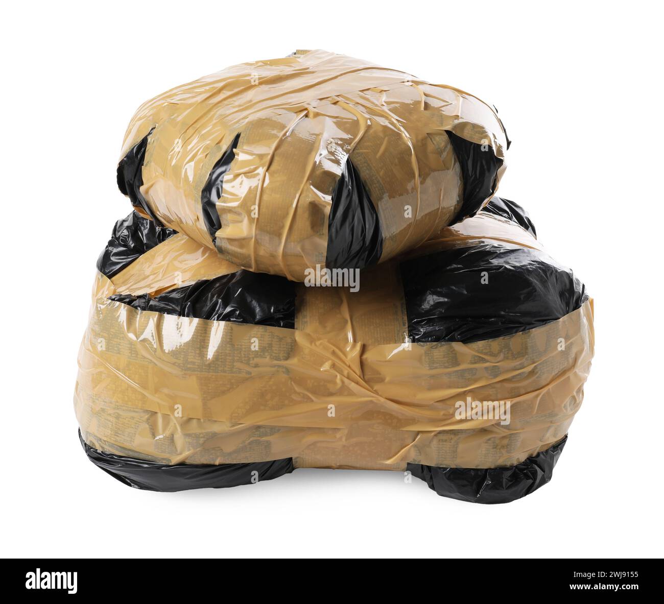 Packages with narcotics isolated on white. Drug addiction Stock Photo ...