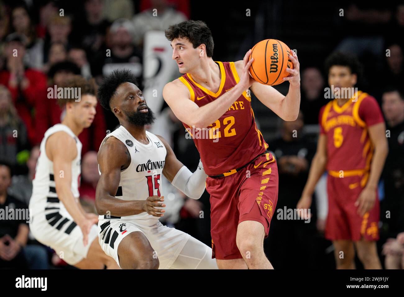 Iowa State forward Milan Momcilovic (22) controls the ball against ...