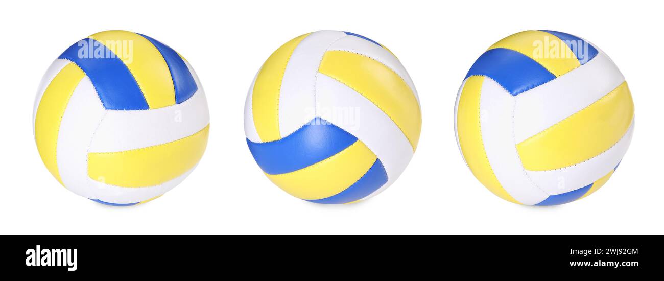 Volleyball ball isolated on white, different sides Stock Photo - Alamy