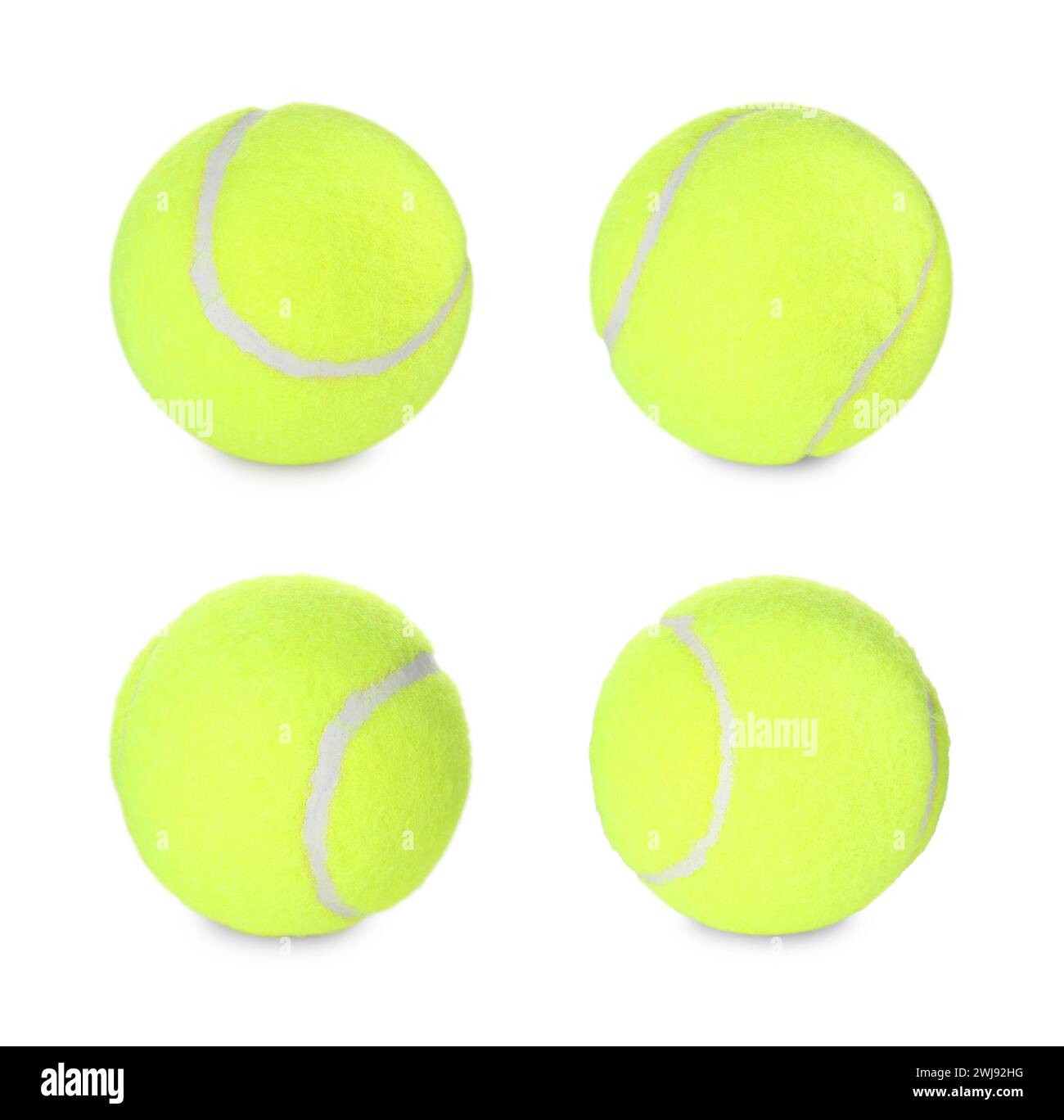 Tennis ball isolated on white, different sides Stock Photo - Alamy
