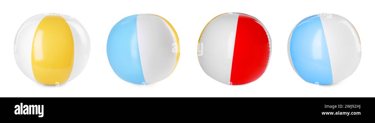 Beach ball isolated on white, different sides Stock Photo - Alamy