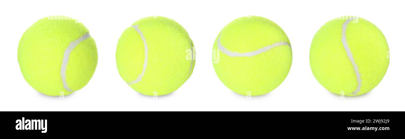 Tennis ball isolated on white, different sides Stock Photo - Alamy