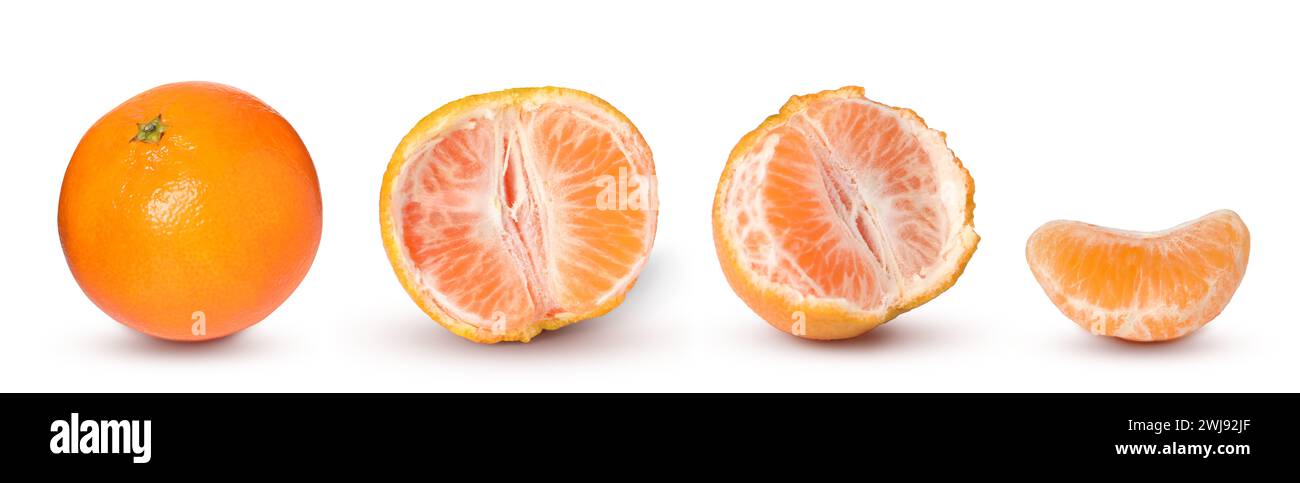 Peeling ripe tangerine on white background, collage Stock Photo - Alamy