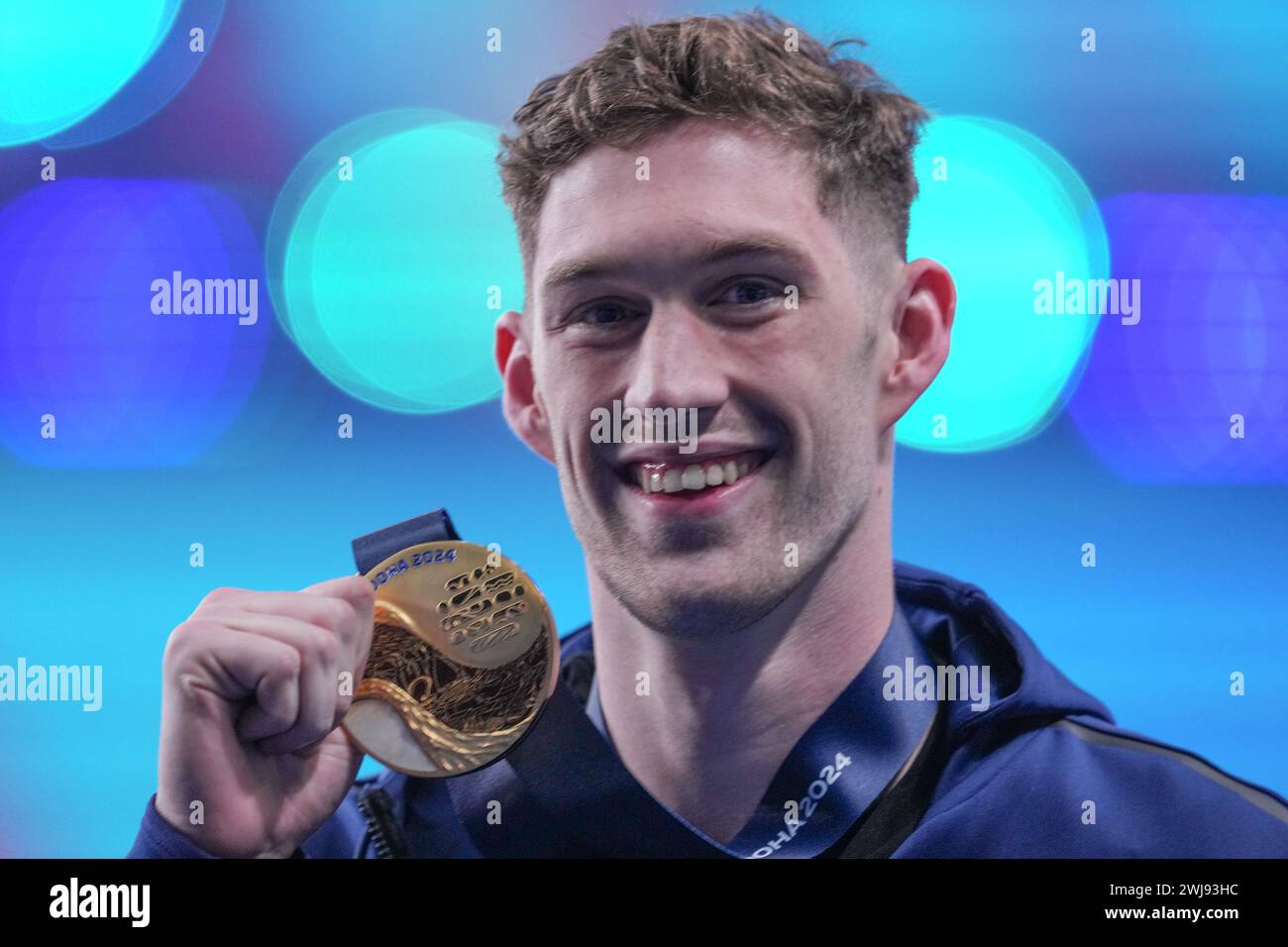 Doha, Qatar. 13th Feb, 2024. Gold medalist Hunter Armstrong of the ...